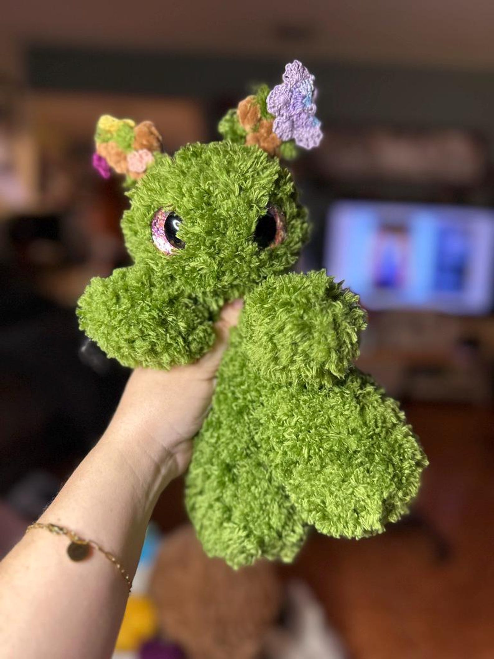 Crochet Moss Sprite Plush: Fuzzy Green Forest Guardian - Etsy