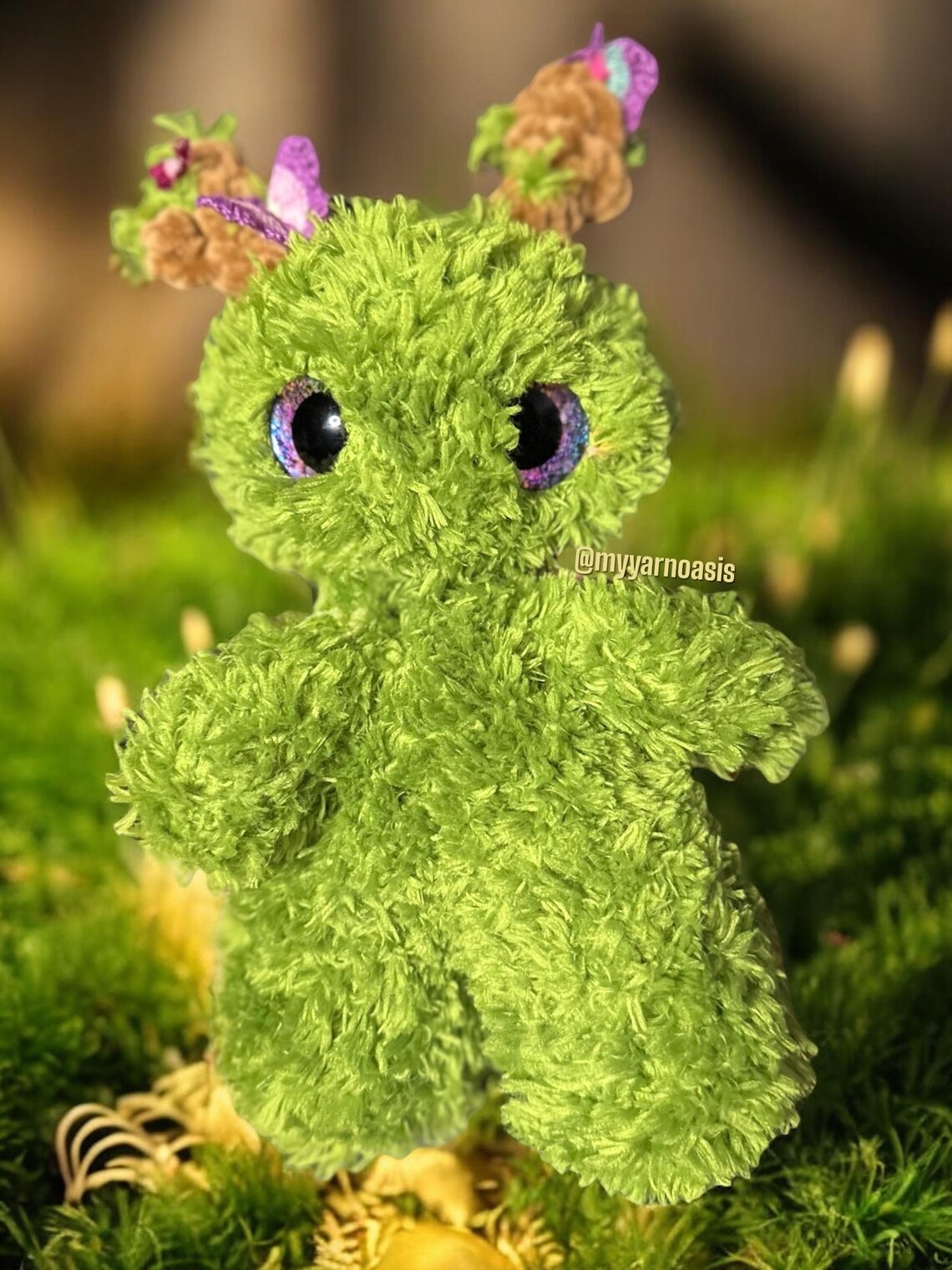 Crochet Moss Sprite Plush: Fuzzy Green Forest Guardian - Etsy