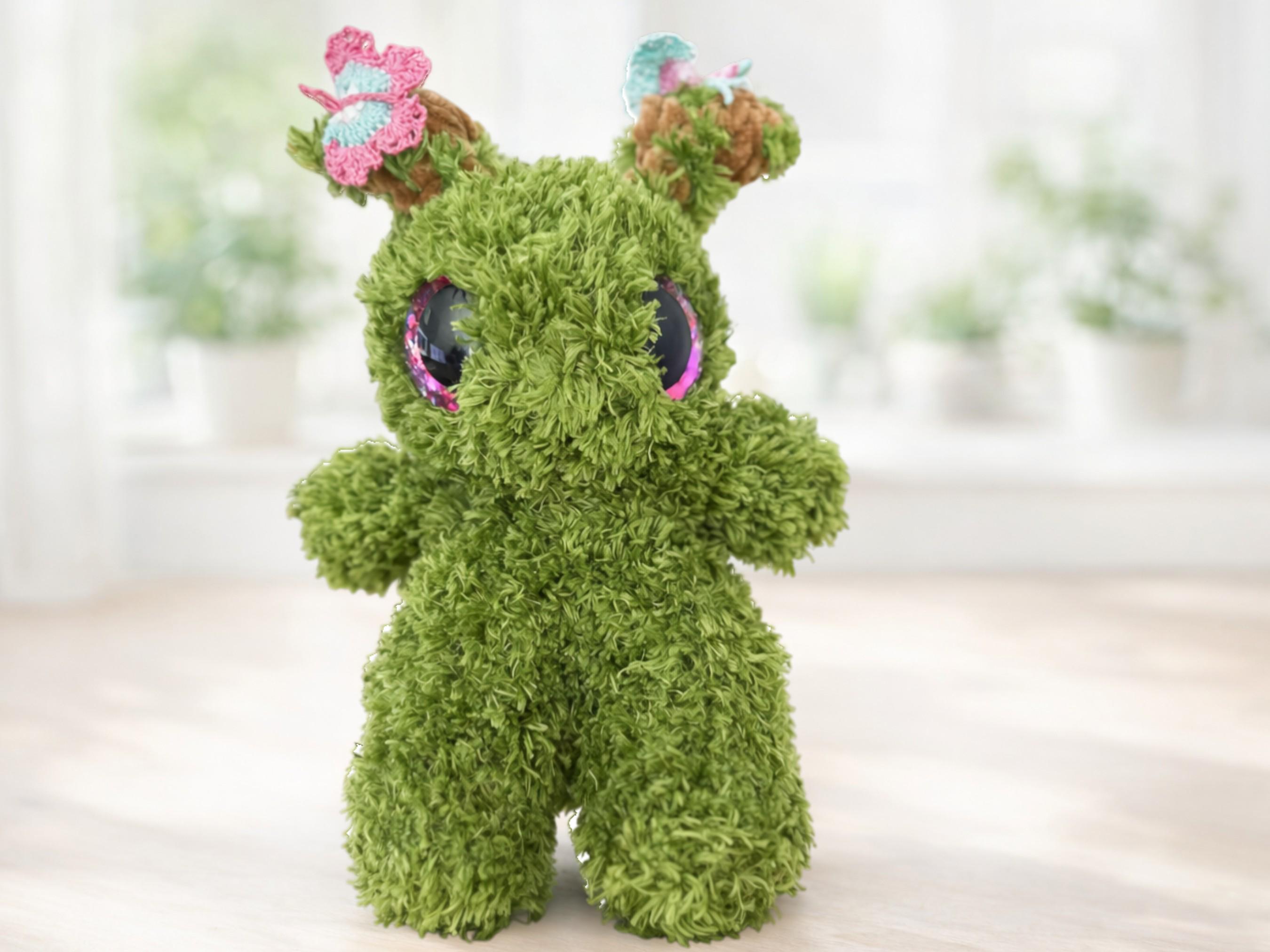 Crochet Moss Sprite Plush: Fuzzy Green Forest Guardian - Etsy