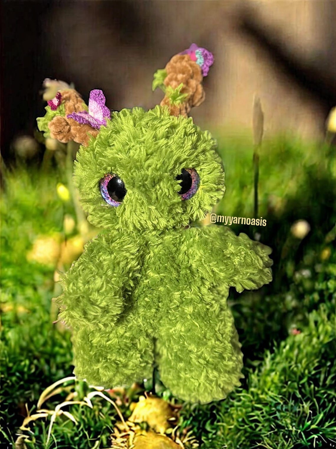 Crochet Moss Sprite Plush: Fuzzy Green Forest Guardian - Etsy