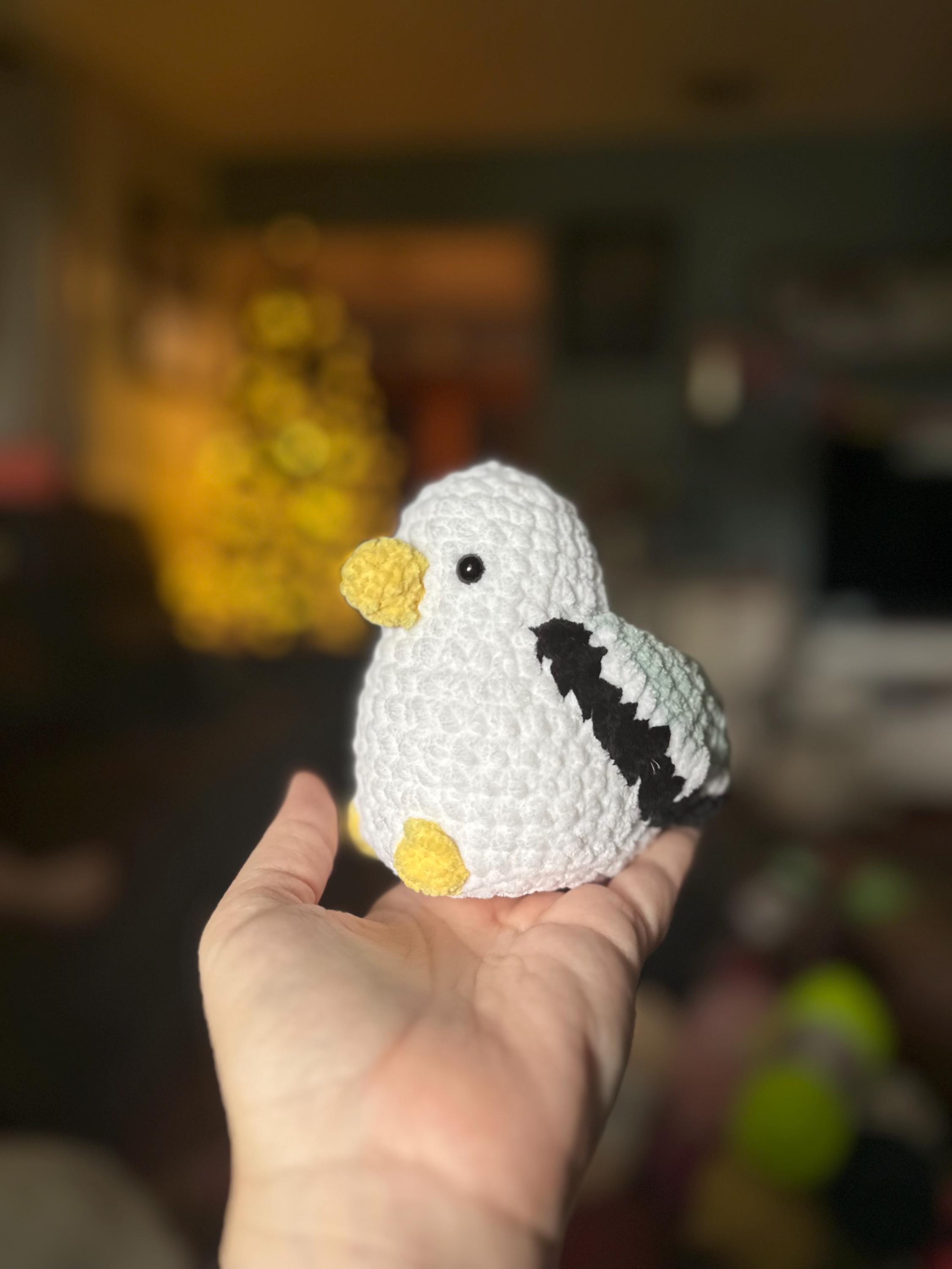 Seagull Amigurumi Plushie, Crochet Bird Toy, Coastal Home Decor, Soft ...