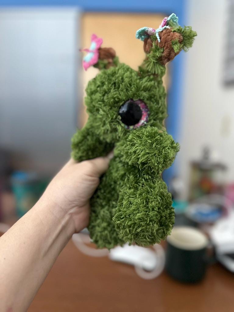 Crochet Moss Sprite Plush: Fuzzy Green Forest Guardian - Etsy