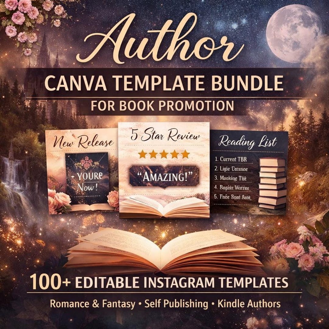 Author Canva Template Bundle for Book Promotion, 100+ Instagram Post ...