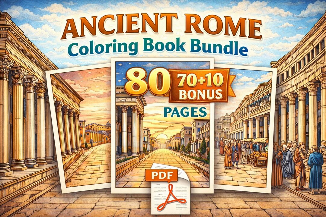 Ancient Rome Coloring Pages | 80 Bold Roman Designs (digital Download ...