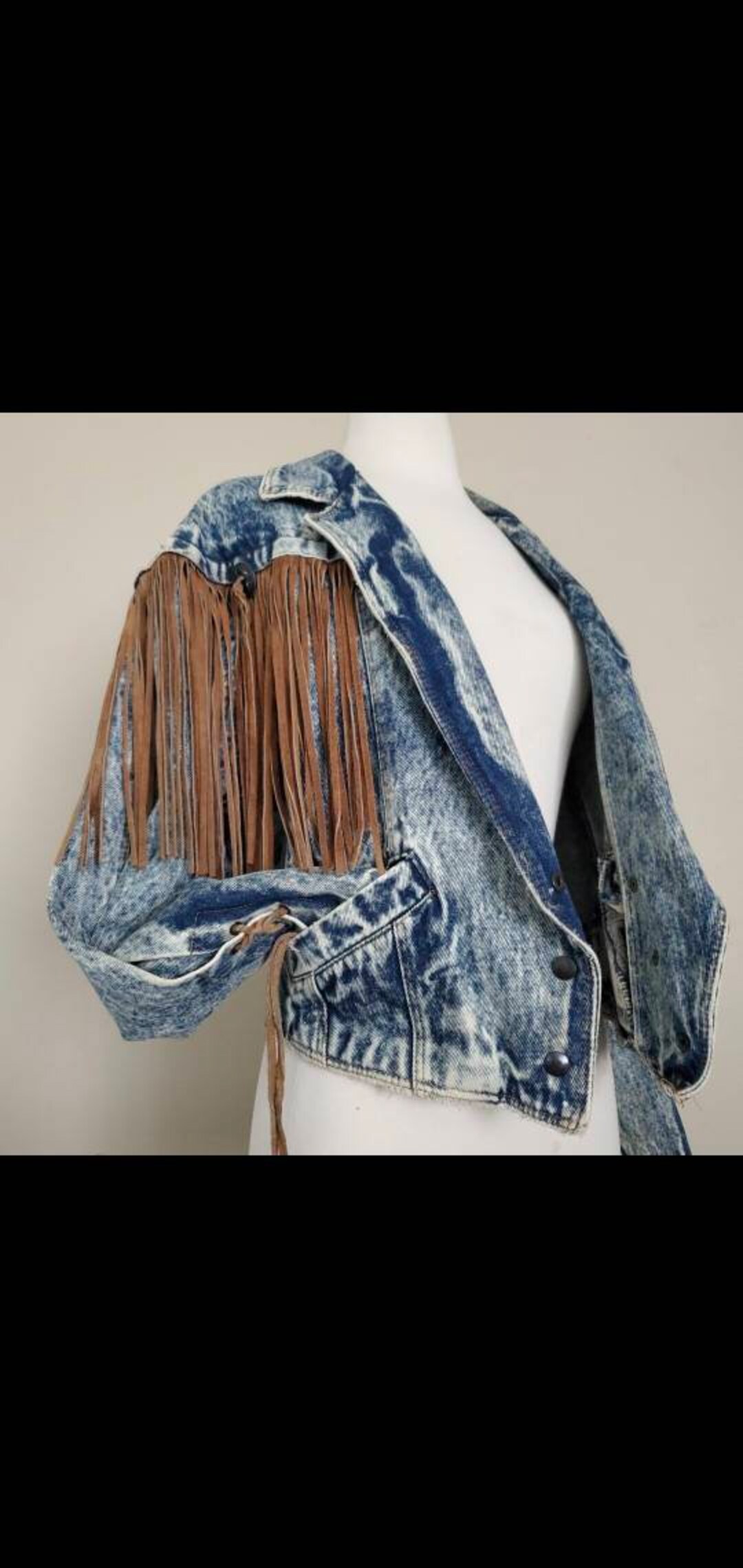 Acid Wash Brown Tassel Jacket Size Medium - Etsy