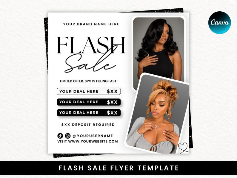 Flash Sale Luxury Flyer, Special Deal Flyer, Lash Tech, Nail Tech, Hair ...