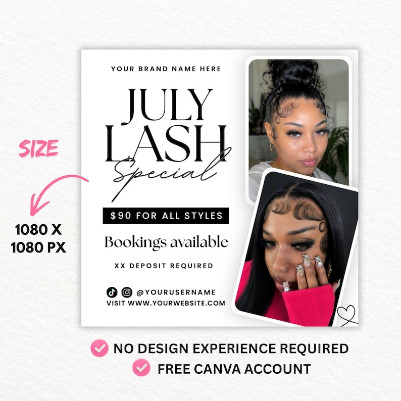 July Lash Special Flyer, Lash Flyer, Lash Esthetician Flyer, Lash ...