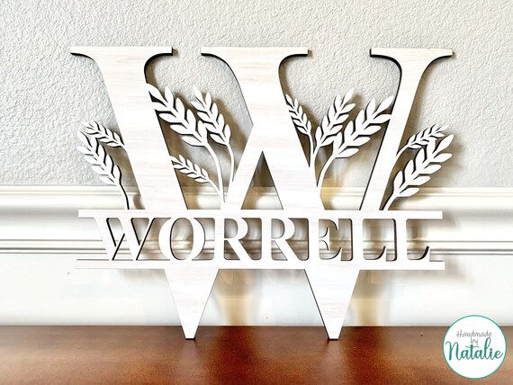 Art & Collectibles Laser Cut Letters Wheat Split Monogram Full Alphabet ...