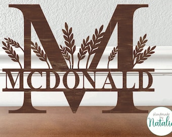 Wheat Split Monogram Letter C SVG PDF DXF Digital File - Etsy