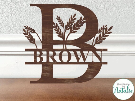 Art & Collectibles Laser Cut Letters Wheat Split Monogram Full Alphabet ...