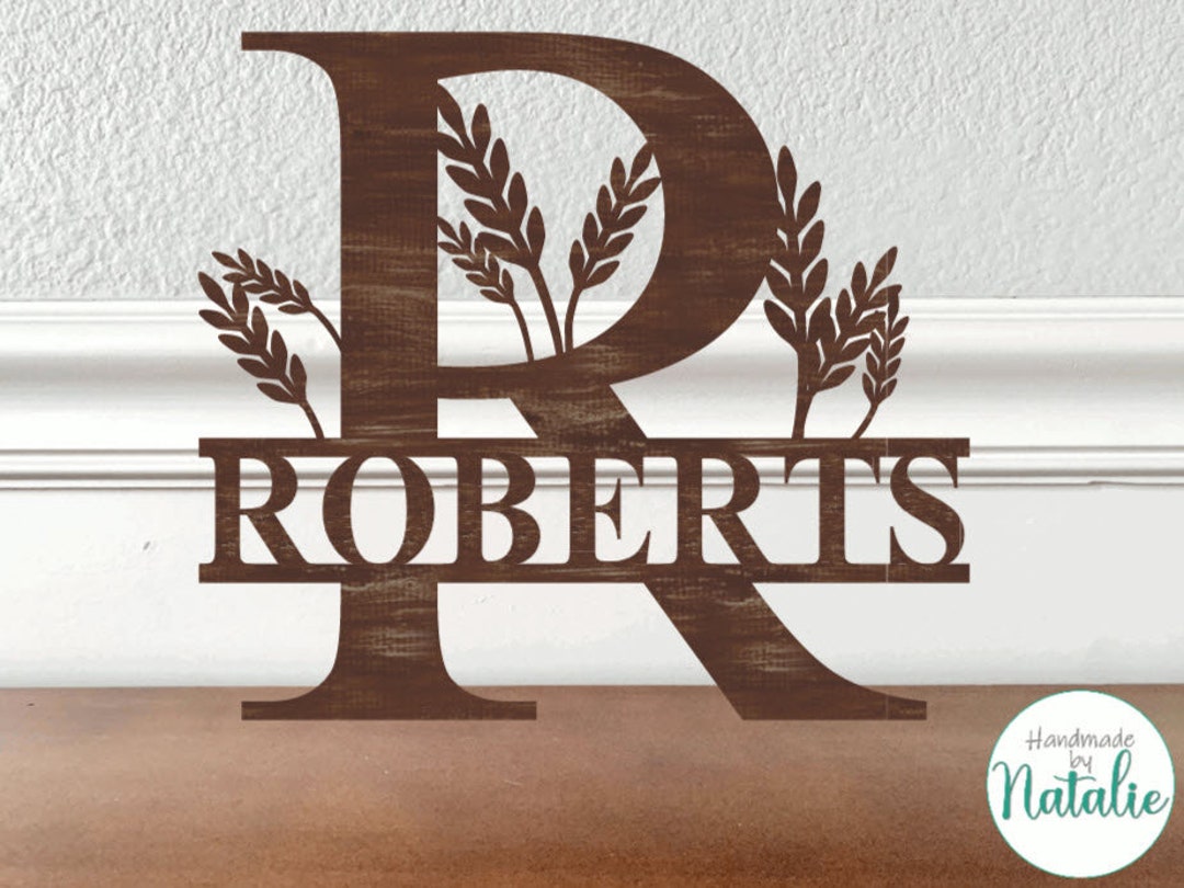 Wheat Split Monogram Letter R SVG PDF DXF - Digital File - Laser Cut ...
