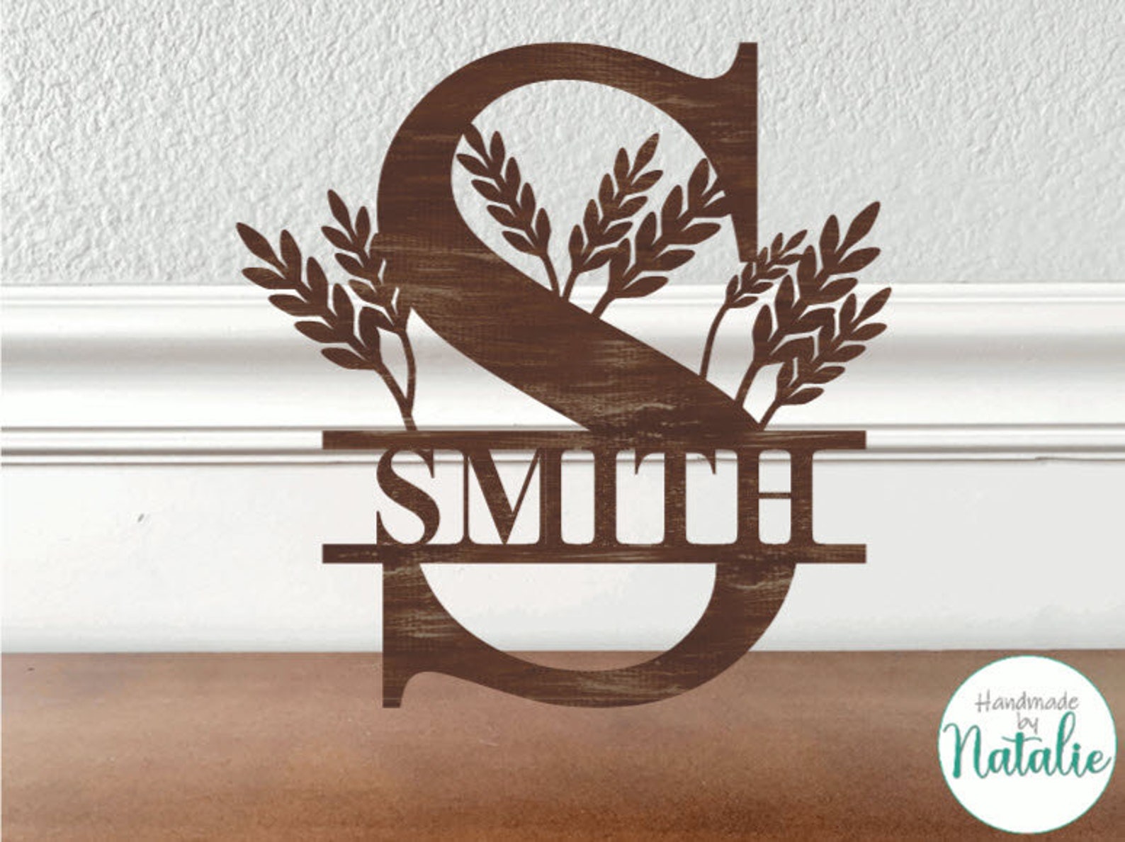 Wheat Split Monogram Letter S SVG PDF DXF - Digital File - Laser Cut ...