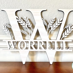 Wheat Split Monogram Letter W SVG PDF DXF - Digital File - Laser Cut ...