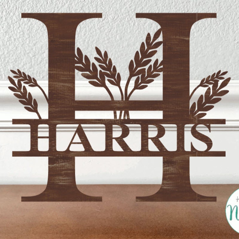 Split Monogram H - Etsy