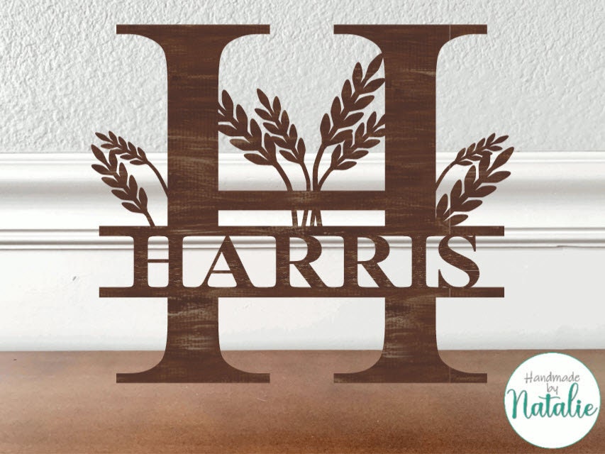 Art & Collectibles Laser Cut Letters Wheat Split Monogram Full Alphabet ...