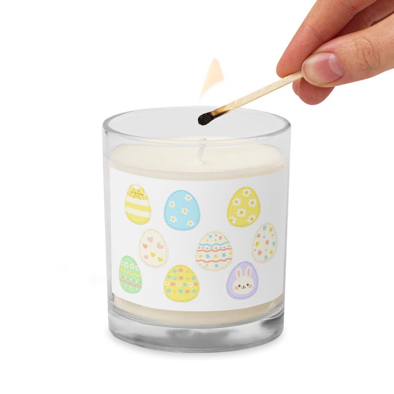 Pastel Easter Egg Candle, Spring Holiday Jar Decor, Minimalist Table ...
