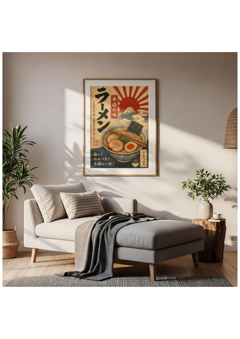 Japanese Ramen Poster, Vintage Inspired Food Art Print, Asian Kitchen ...