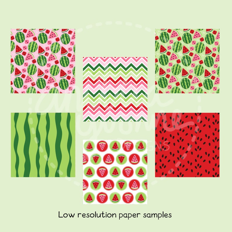 Watermelon Digital Paper, Watermelon Printable, Fruit Design, Fruit ...