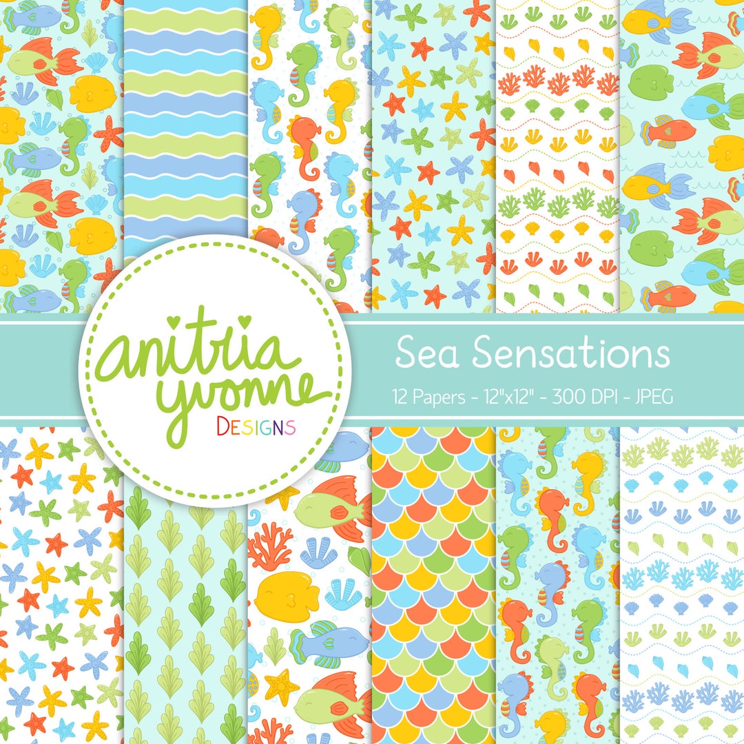 Under the Sea Digital Paper, Ocean Designs, Beach Design, Sea ...