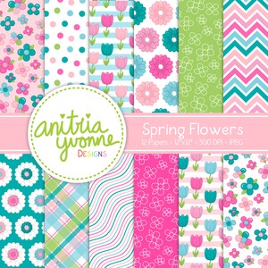 Flower Digital Paper, Floral Designs, Flower Design, Spring Flower ...