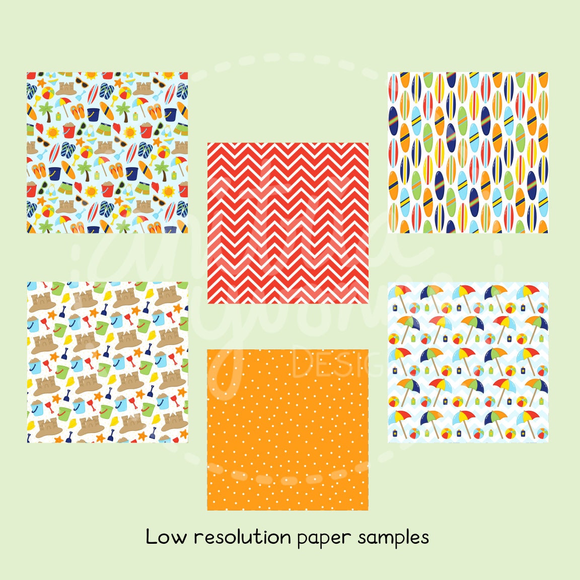 Beach Digital Paper, Party Designs, Beach Design, Summer Designs ...