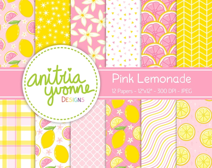 Lemon Digital Paper, Party Designs, Fruit Design, Citrus Fruit Design ...