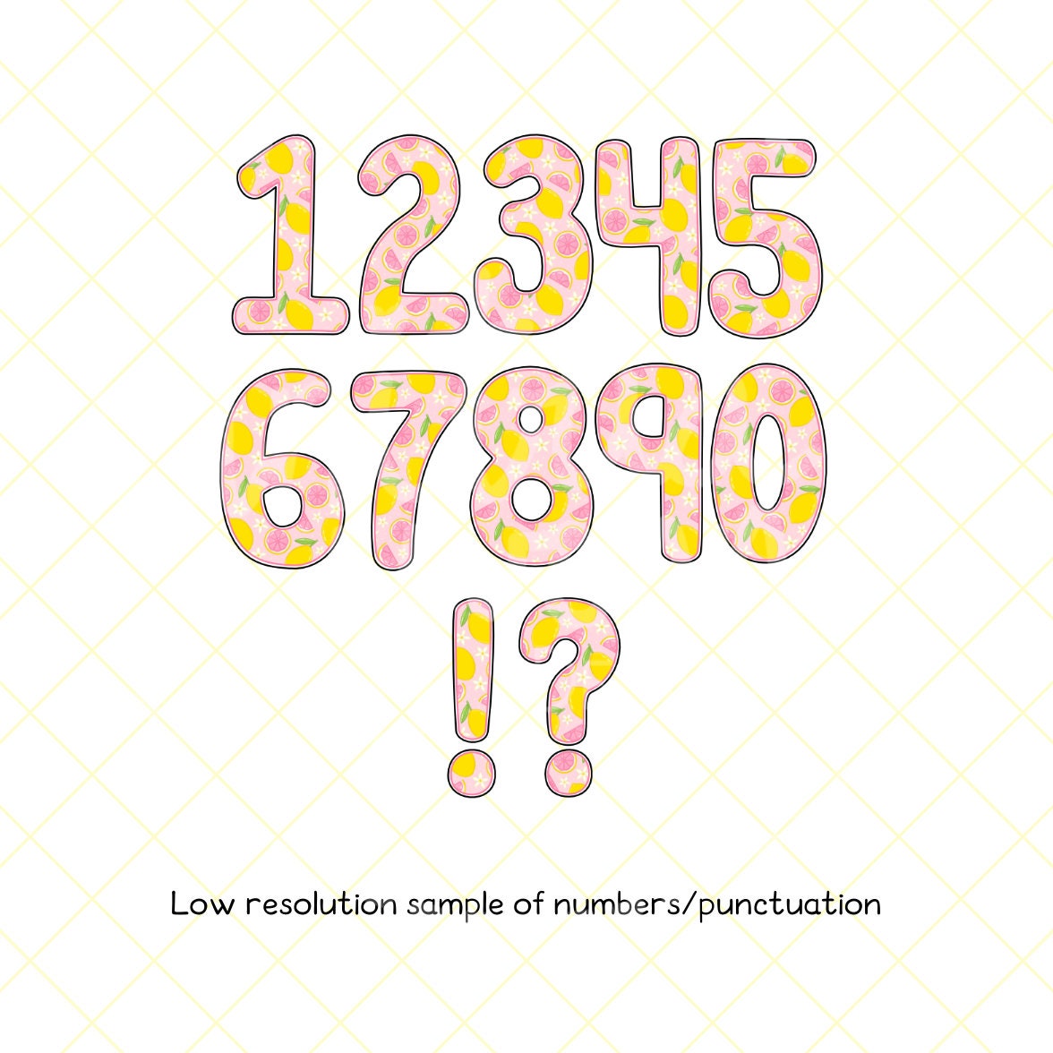 Pink Lemonade Alphabet, Lemon Sublimation Letters, Full Printable ...