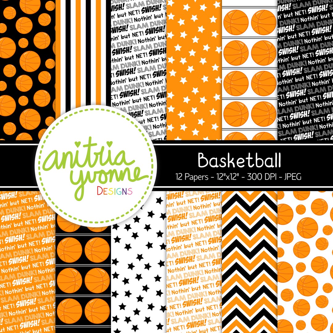 Basketball Digital Paper, Sports Designs, Basketball Design, Sports ...