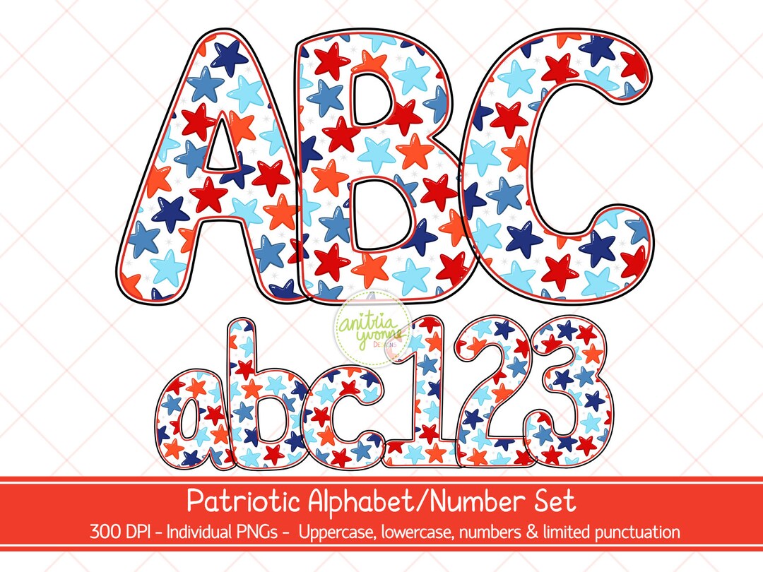 Star Alphabet, Star Sublimation Letters, Full Printable Alphabet, Png ...