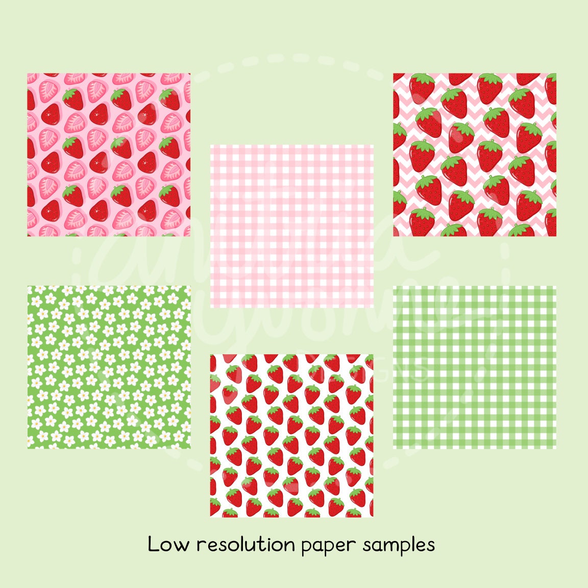 Strawberry Digital Paper, Gingham Designs, Fruit Design, Strawberry ...