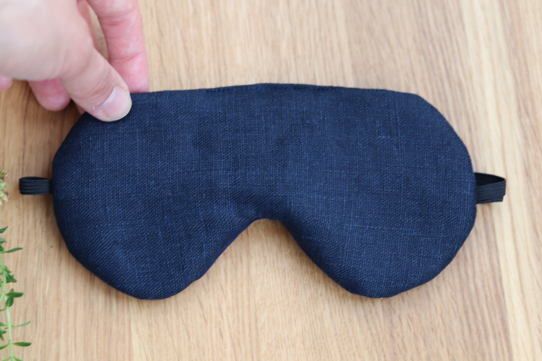 Adjustable Linen Eye Mask, Nay Blue Travel Gifts for Men, Elegant Eye ...