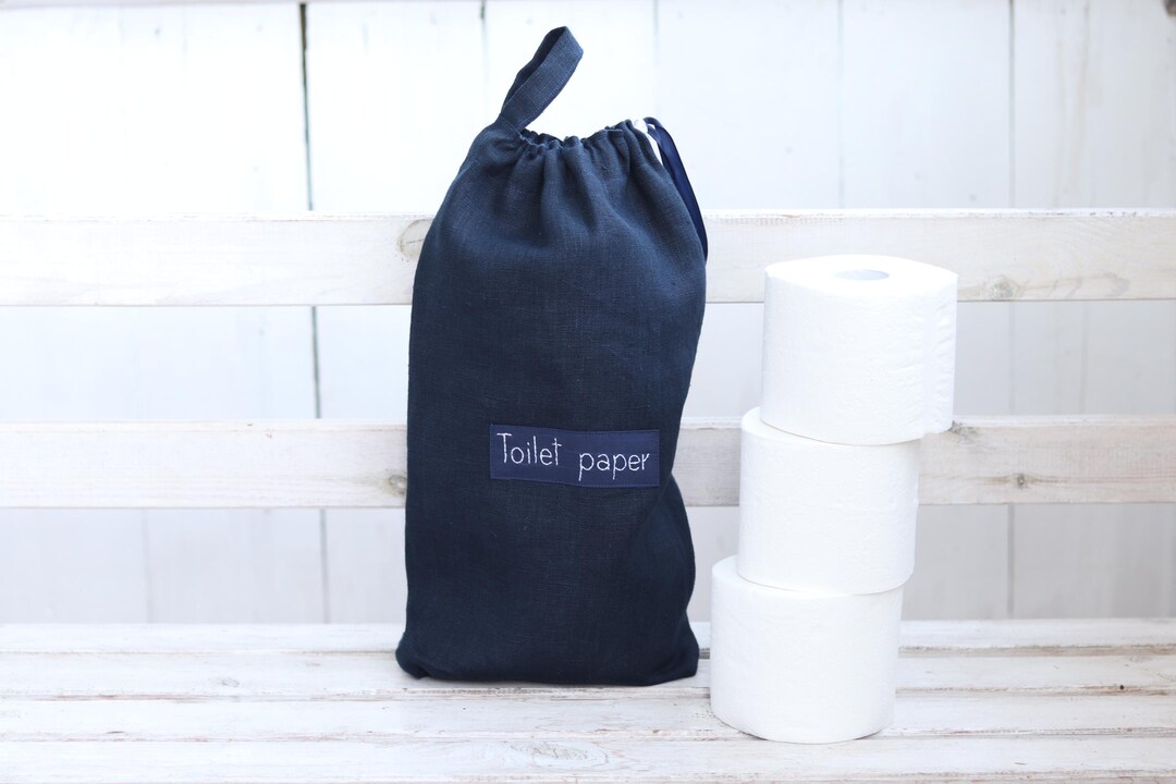 Elegant Toilet Paper Roll Bag, Linen Toilet Tissue Cover - Etsy