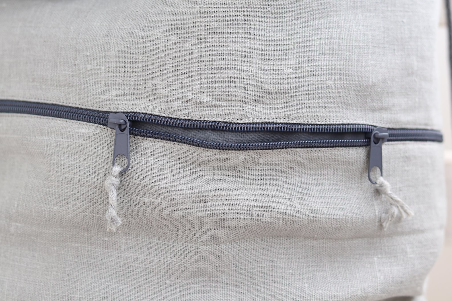 Linen Backpack With Zippered Pocket Gray Lightweight Travel - Etsy