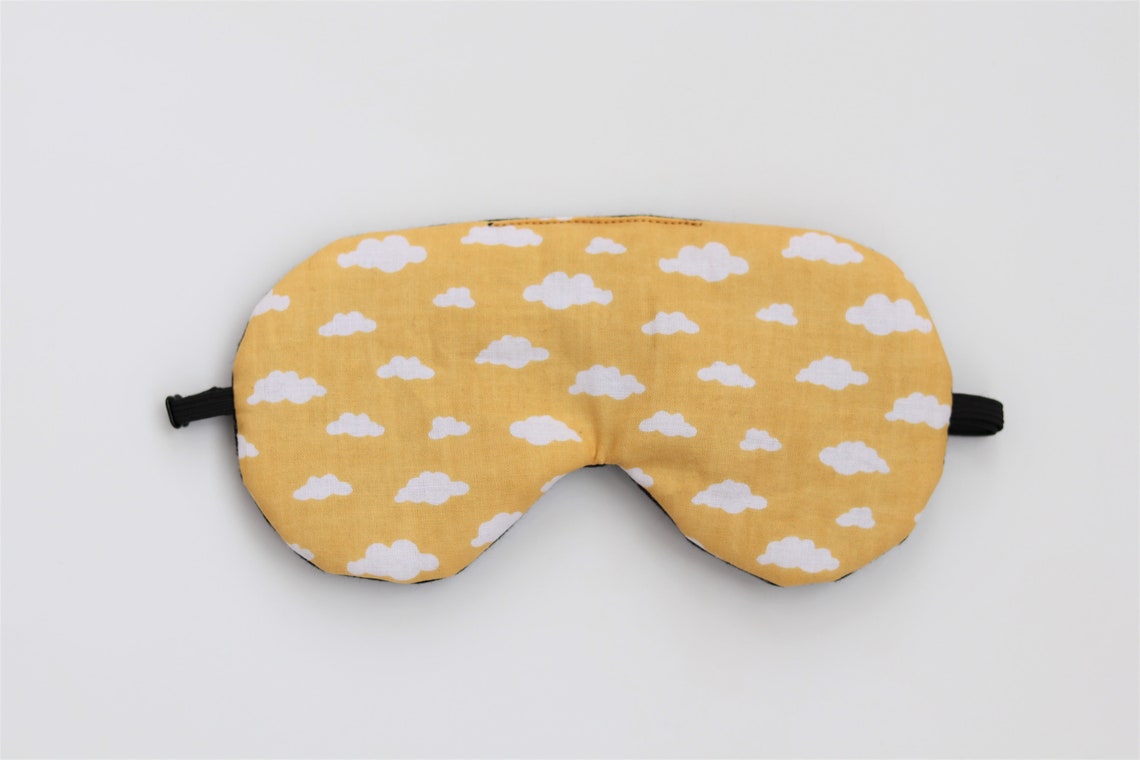 Adjustable Sleeping Eye Mask Clouds Print Mustard Eye Sleep - Etsy