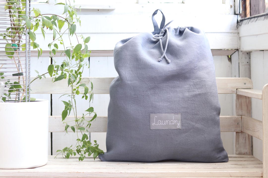 Extra Large Gray Linen Laundry Hamper With Name - Etsy UK