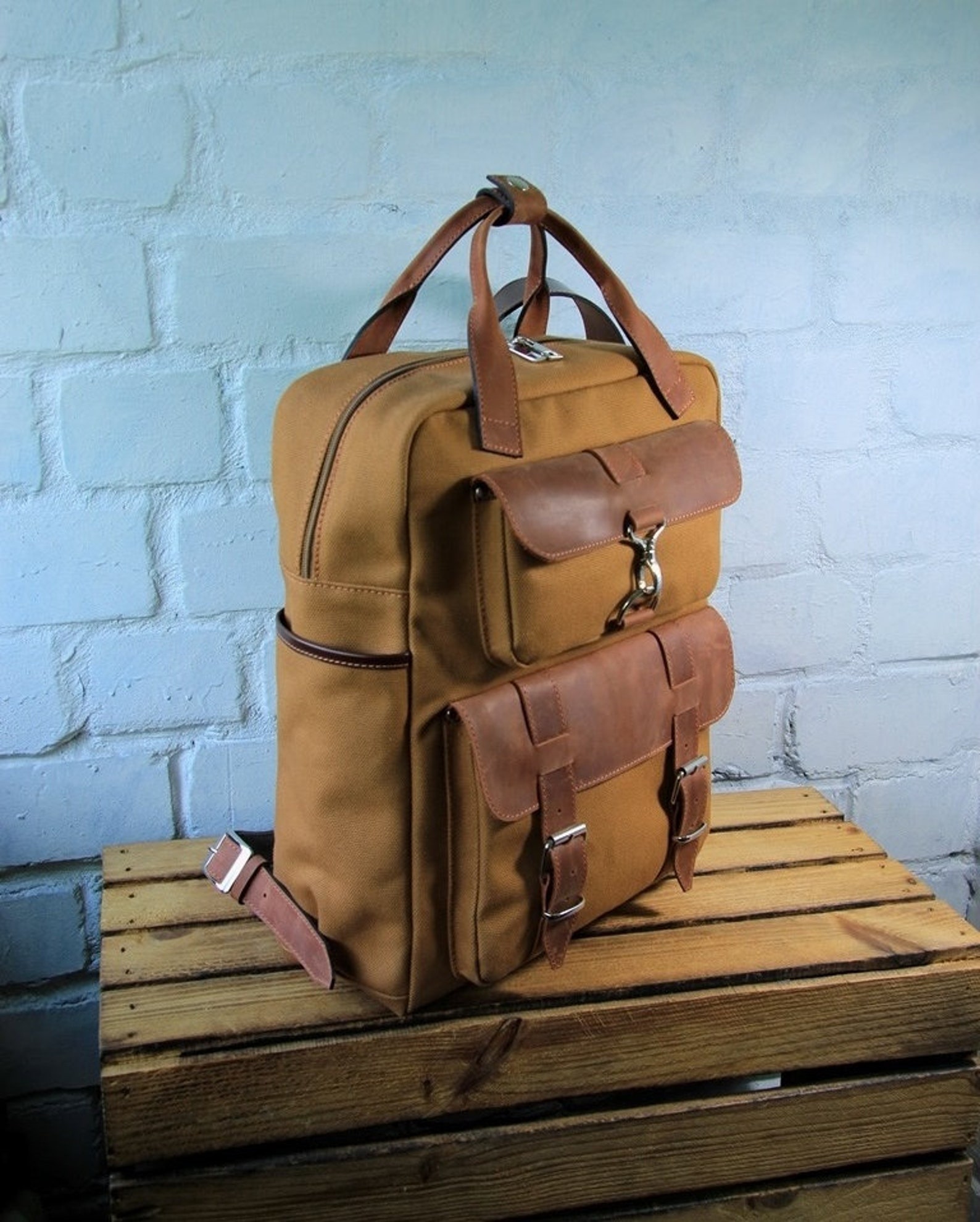 Modern Leather Backpack for Men and Women, Handmade Leather Backpack ...