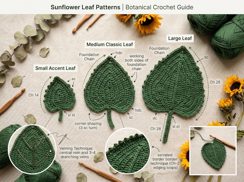 Crochet Sunflower Garden Pattern Book | Bouquet, Wreath, Hair ...