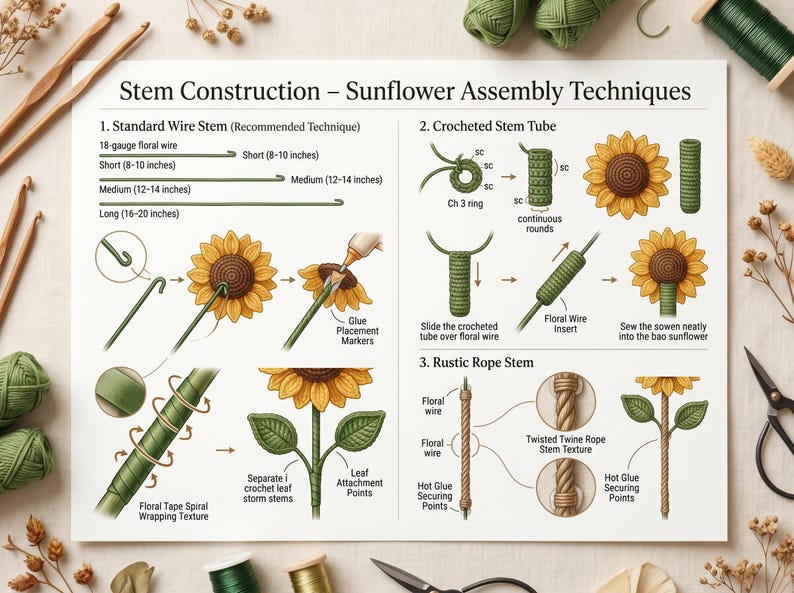 Crochet Sunflower Garden Pattern Book | Bouquet, Wreath, Hair ...