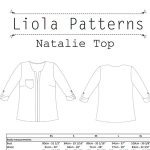 Natalie Top PDF Sewing Pattern - Etsy