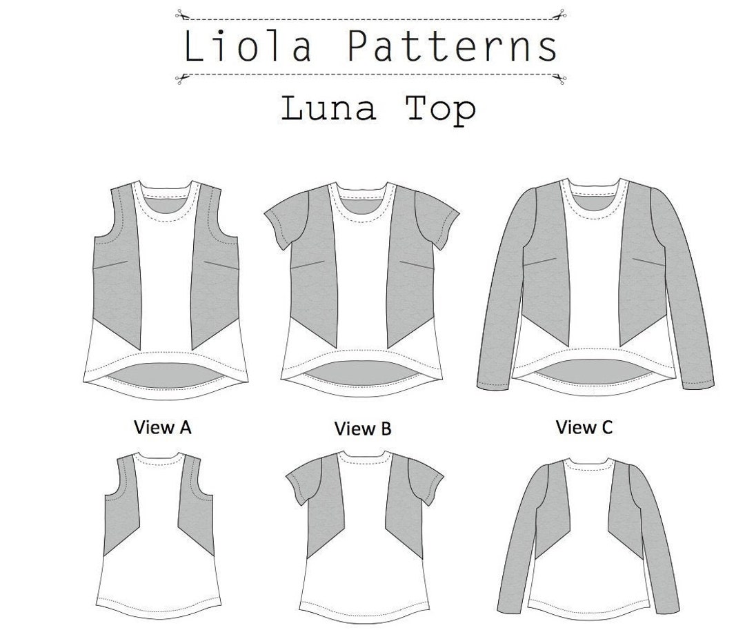 Luna Top PDF Sewing Pattern - Etsy