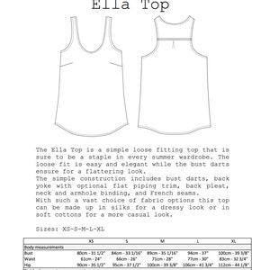 Ella Top PDF Sewing Pattern - Etsy