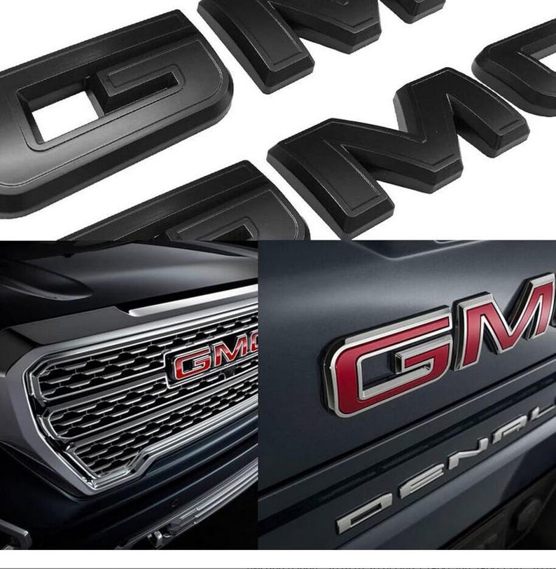 SET 6pcs Grille Letters Overlay Lettering Emblem for GMC Sierra 1500 ...