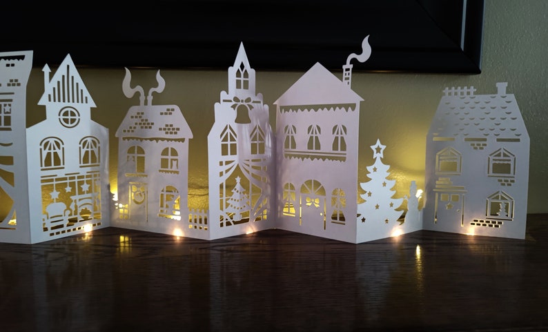 Intricate Christmas Concertina Village Scene Decoration - Etsy UK
