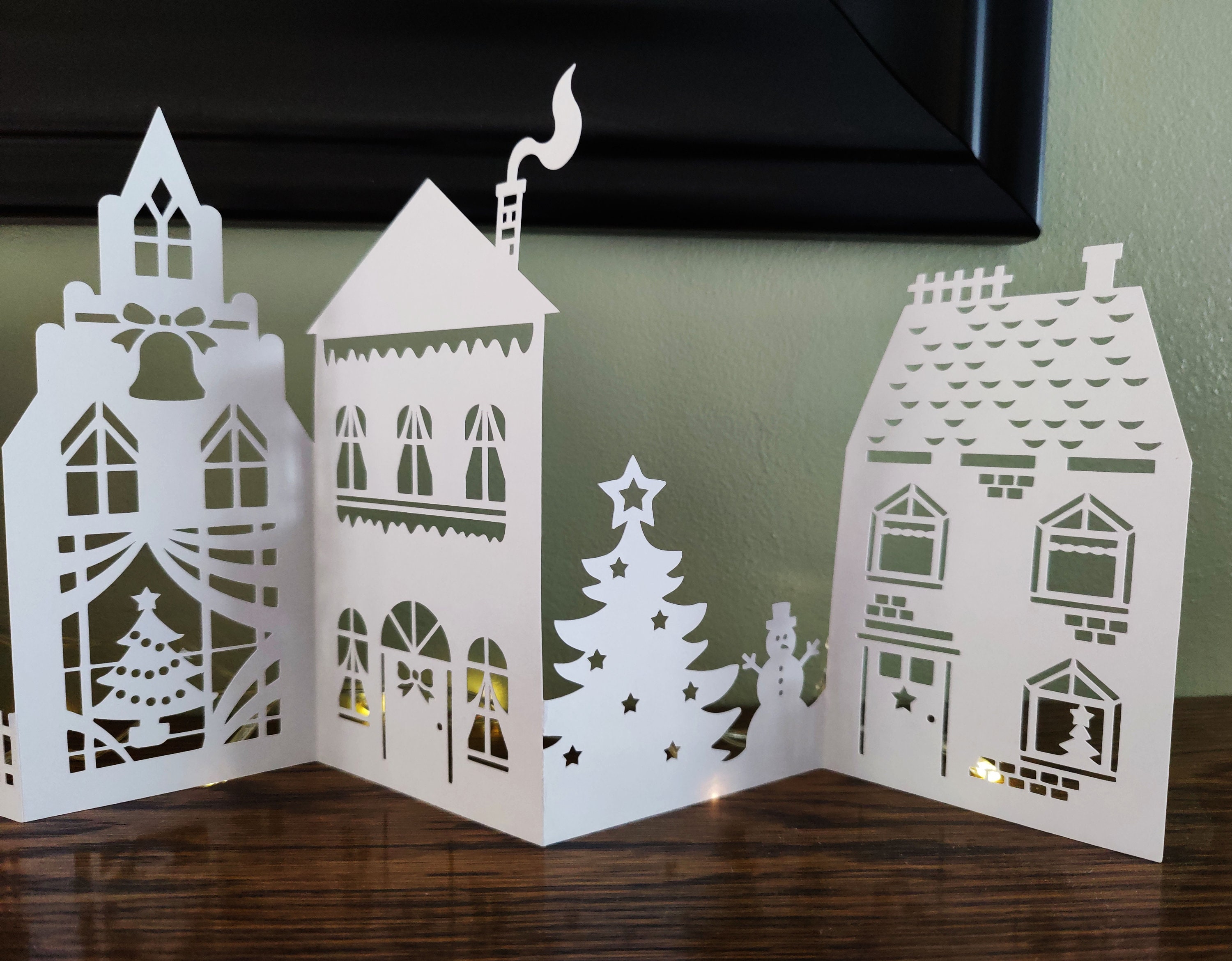 Intricate Christmas Concertina Village Scene Decoration - Etsy UK