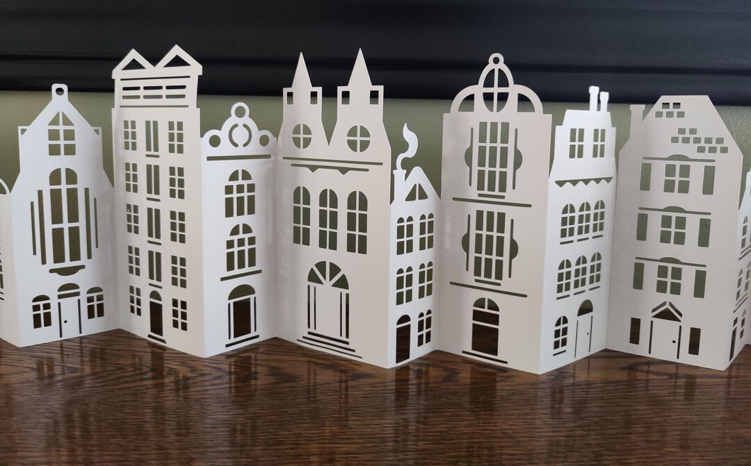 Houses Concertina Village Scene Decoration Buildings Town Decoration ...