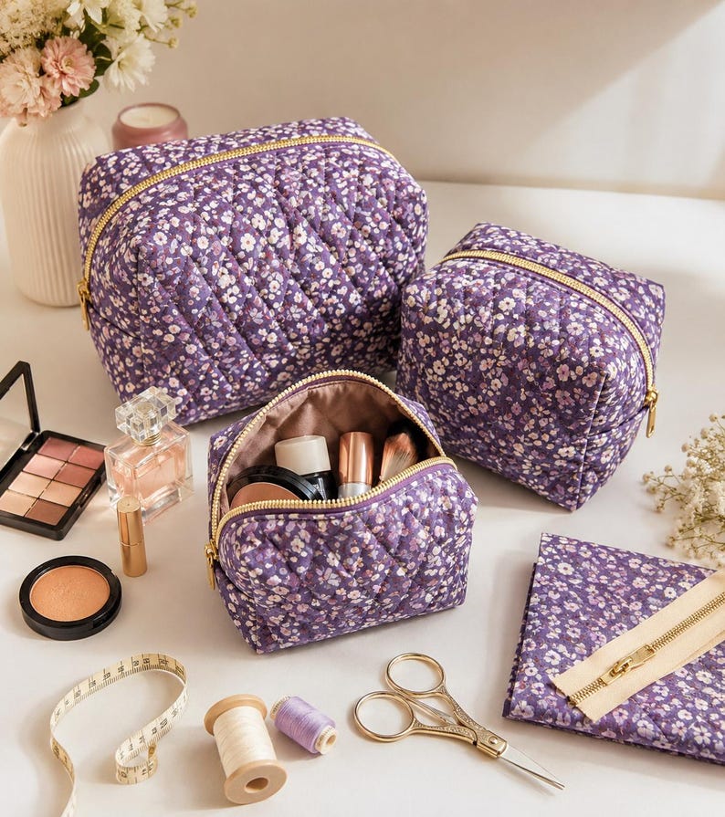 Makeup Bag PDF Pattern, Photo Tutorial, Four Sizes, Beginner Sewing ...