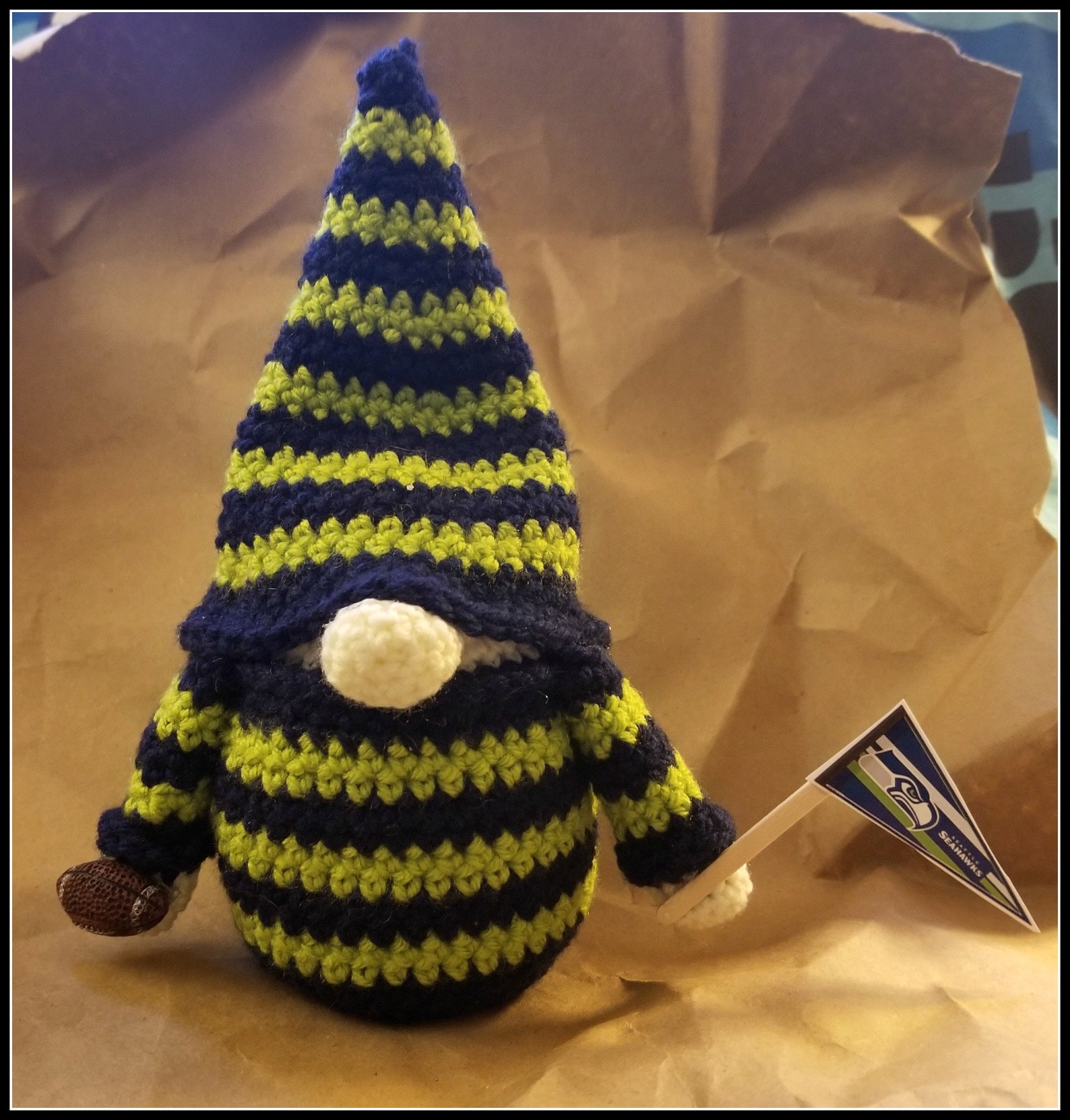Seattle Seahawks Inspired Gnome, Football Gnome, New, Handmade to Order ...