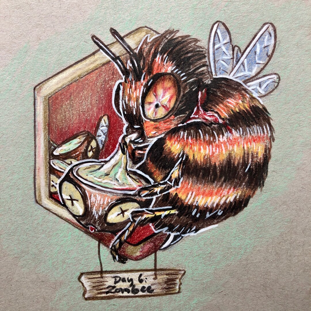 Drawlloween Killer Bees Zombee Beehive Lowbrow Popculture Original ...