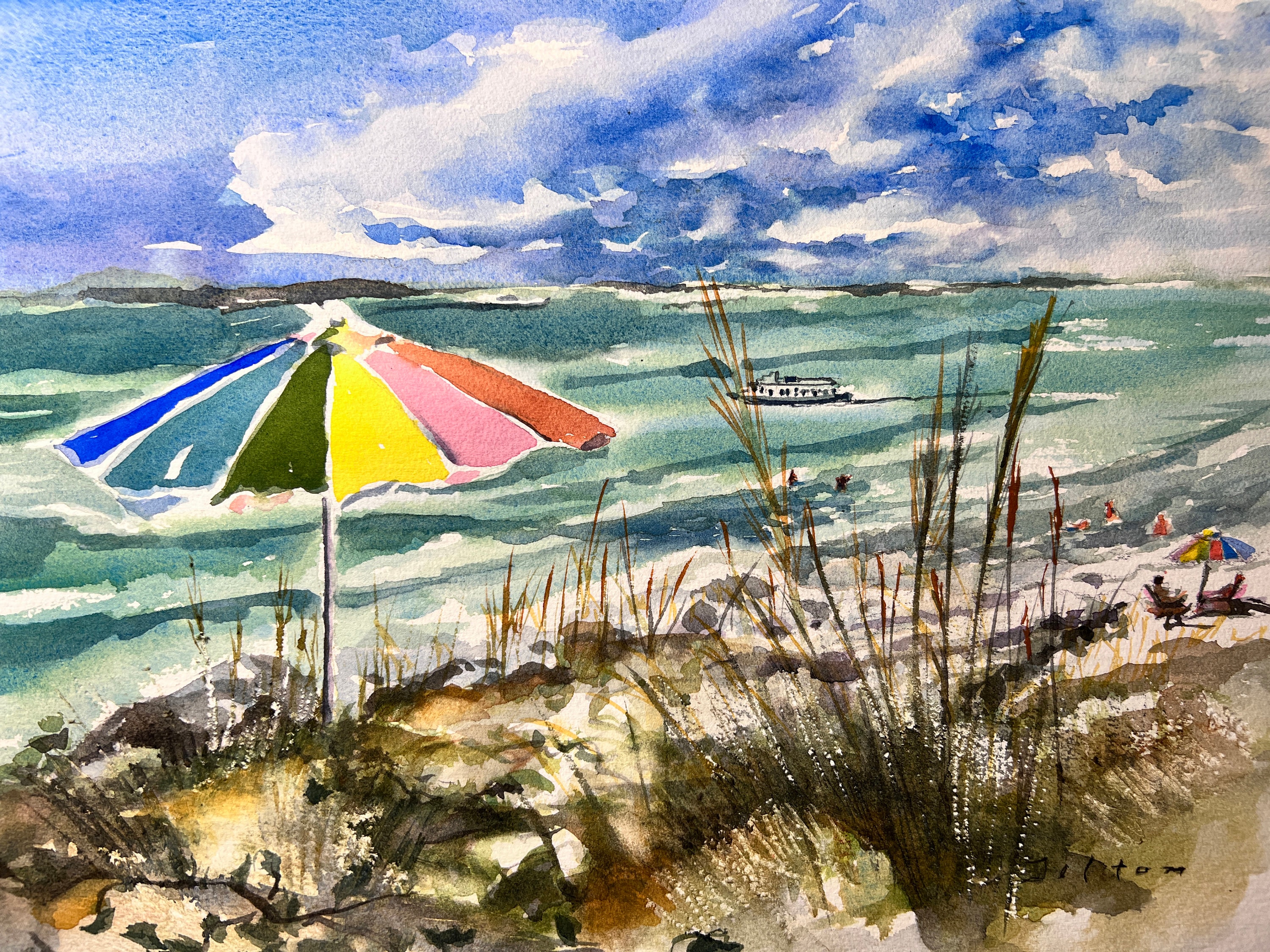 Watercolor Beach Scenes
