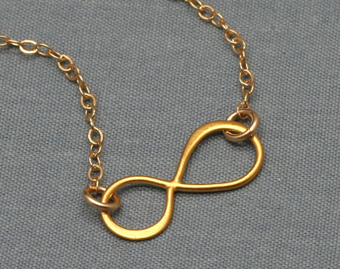 Gold INFINITY Necklace, 24K Gold Vermeil, 14K Gold Filled , Love ...